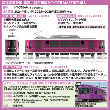 京都らしく 嵐電23年ぶり新型車両「KYOTRAM」 老朽化7両を置き替え 消費電力半分に - 乗換路線図 World Transit Maps